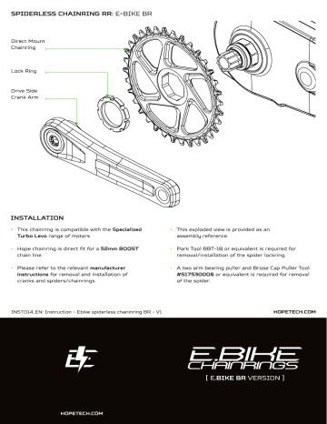 Hope E-Bike Chainring Instructions | Manualzz