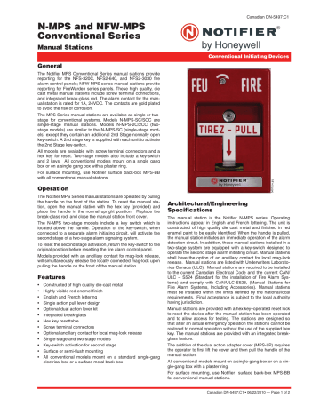 Notifier N-MPS and NFW-MPS Data Sheet | Manualzz