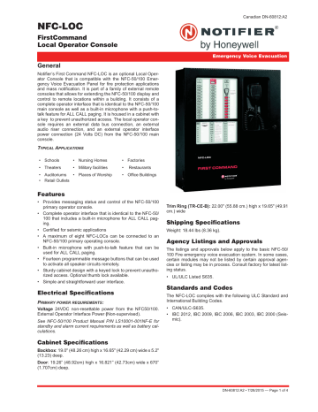 Notifier NFC-LOC Data Sheet | Manualzz