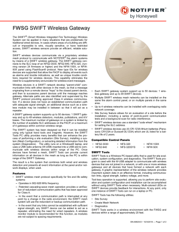 Notifier SWIFT Gateway Data Sheet | Manualzz