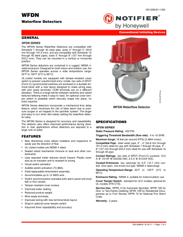 Notifier WFD/WFDT(NR) Data Sheet | Manualzz