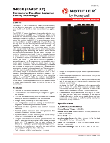 Notifier 9400X Data Sheet | Manualzz