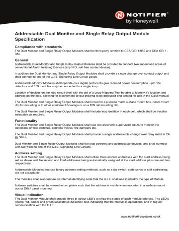 Notifier M721E Specifications | Manualzz