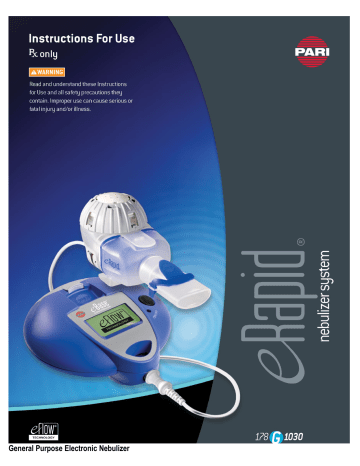 PARI eRapid Nebulizer System Instructions for use | Manualzz