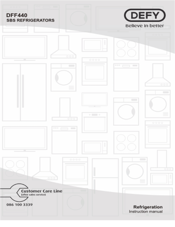 Defy DFF440 492lt Boutique Noire Side-by-Side Product Manual | Manualzz