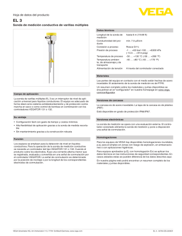 Vega EL 3 Conductive multiple rod electrode Especificación | Manualzz