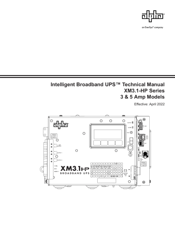 Alpha XM3.1-HP Broadband UPS Technical Manual | Manualzz