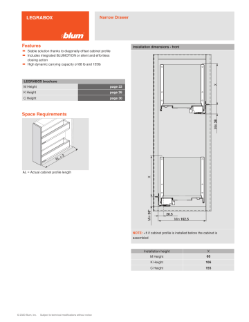 Blum LEGRABOX Narrow Drawer Installation Instruction | Manualzz