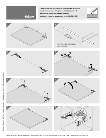 Blum Pull-Out Shelf Lock Installation Instruction | Manualzz