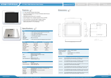 Aplex ViTAM-115P Industrial Display Data Sheet | Manualzz