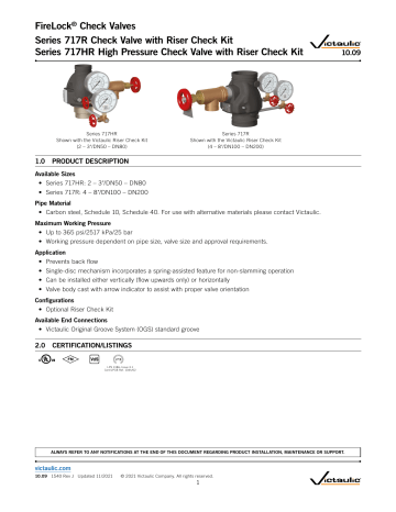 Victaulic V030717PHR FireLock® Series 717H 3 in. Ductile Iron Grooved ...