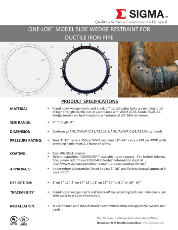 Sigma D-SLDEP4 4 in. Domestic Ductile Iron Mechanical Joint Wedge ...
