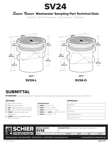 Schier SV4-L4 4 in. Water Port Sewer Specification | Manualzz