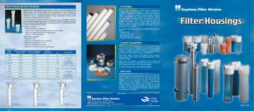 Keystone Filter CG10 13-33/100 in. Filter Housing Specification | Manualzz