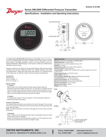 Dwyer Series DM-2000 Instruction manual | Manualzz