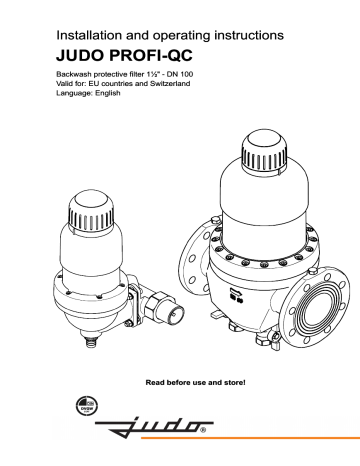 Judo JPF-QC 1½" - DN 100 User Manual | Manualzz