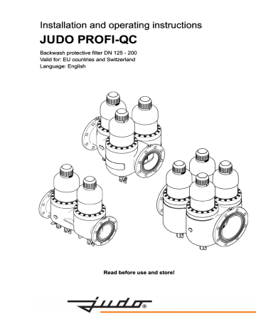 Judo PROFI-QC DN 125 - 200 User Manual | Manualzz