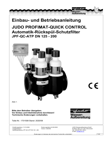 Judo PROFIMAT-QUICK CONTROL Automatik-Rückspül-Schutzfilter JPF-QC-ATP ...