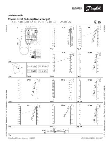 Danfoss RT23 Thermostat (adsorption charge), types RT 2, RT 7, RT 8, RT ...