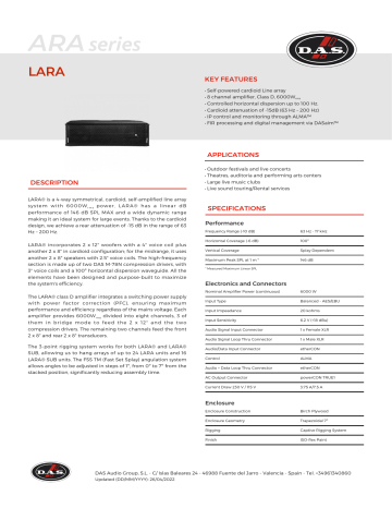 DAS LARA System Data Sheet | Manualzz