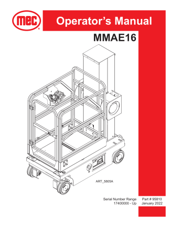 Mec MMAE16 Vertical Mast Lift Operator Manual | Manualzz