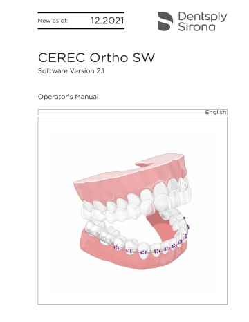 Dentsply Sirona CEREC Ortho SW 2.1.x Instructions for use | Manualzz