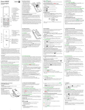 Doro 6820 Mobile Phone Snelstartgids | Manualzz
