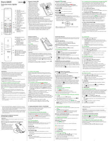 Doro 6820 Mobile Phone Guía de inicio rápido | Manualzz