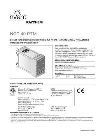 Raychem IM-H58119-NGC40PTM-DE Installation manual | Manualzz