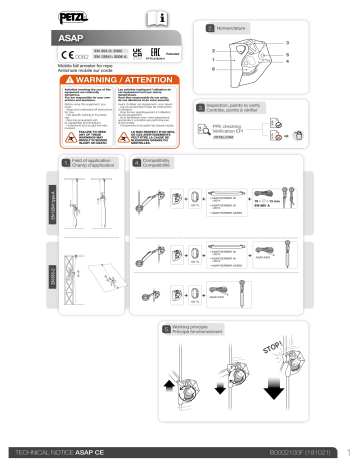 Petzl ASAP Mobile fall arrester Manuel utilisateur | Manualzz