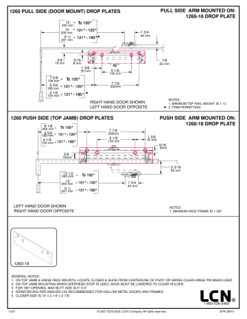 LCN Door Closers 126018PADKB Drop Plate Installation Manual | Manualzz