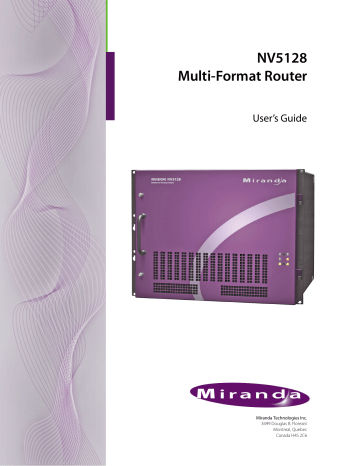 Grass Valley NV5128 Multi-Format Router User's guide | Manualzz