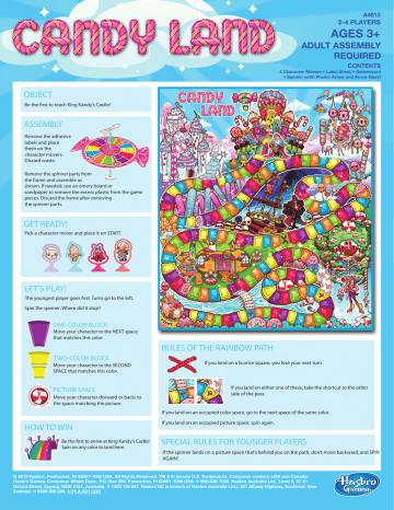 Candy Land Game Instructions | Manualzz