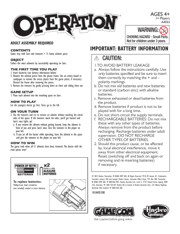 Operation Game Instructions | Manualzz