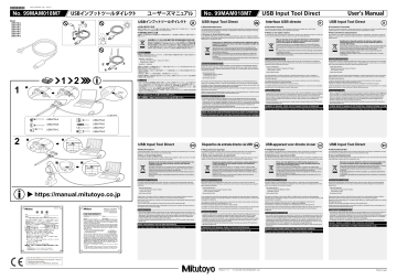 Mitutoyo 06AFM380B USB Input Tool Direct (Digimatic USB) Istruzioni per ...