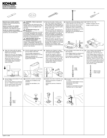 Kohler K-5420-0 Clean Caps® low-profile toilet bolt caps Installation ...