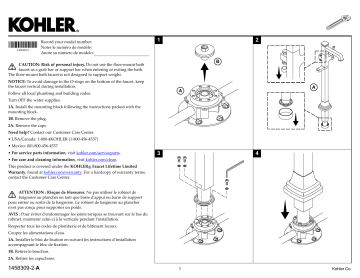 Kohler K-T27408-4-CP Riff® Floor-mount bath filler trim Guide | Manualzz