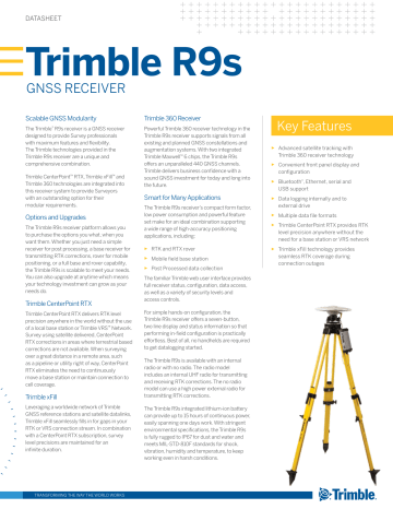 Trimble R9s GNSS Receiver Datasheet | Manualzz