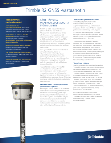 TRIMBLE R2 GNSS Receiver Teabelehe | Manualzz