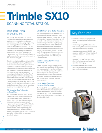 Trimble SX10 Scanning Total Station Datasheet | Manualzz