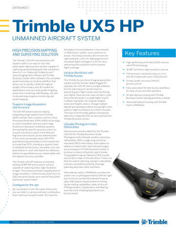 Trimble UX5 HP UAS Datasheet | Manualzz
