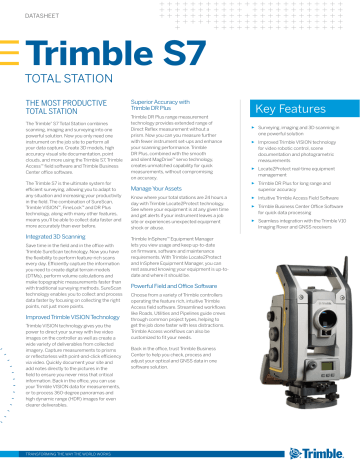 Trimble S7 Total Station Datasheet | Manualzz