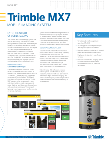 Trimble MX7 Mobile Imaging System Datasheet | Manualzz