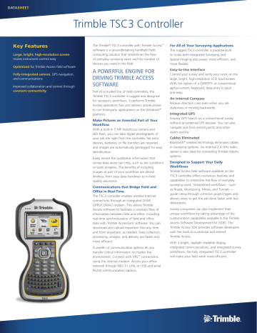 Trimble TSC3 Controller Datasheet | Manualzz