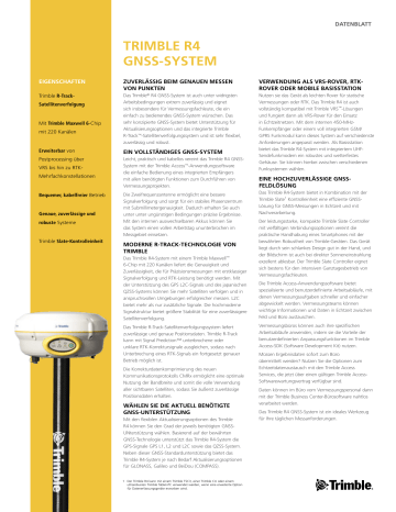 TRIMBLE R4 GNSS Datenblatt | Manualzz