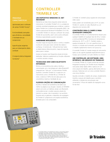 TRIMBLE CU Controller Ficha de dados | Manualzz