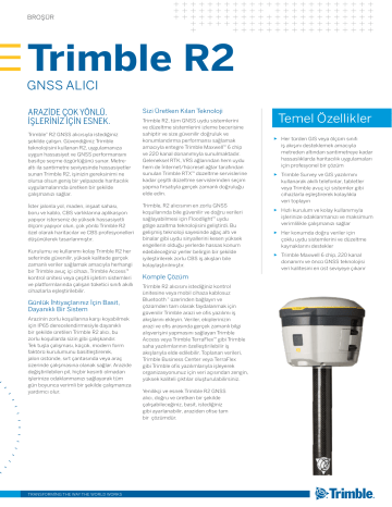 TRIMBLE R2 GNSS Receiver Veri Sayfası | Manualzz