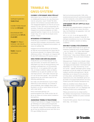 TRIMBLE R6 GNSS Datablad | Manualzz