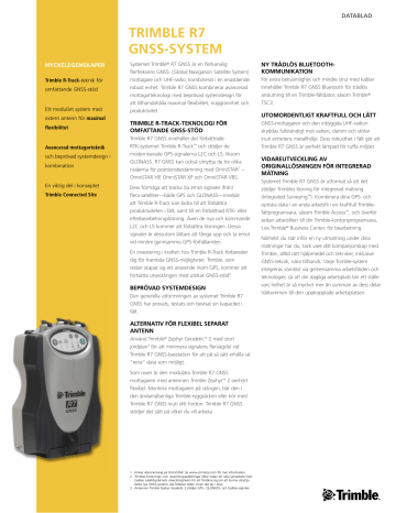 TRIMBLE R7 GNSS Datablad | Manualzz