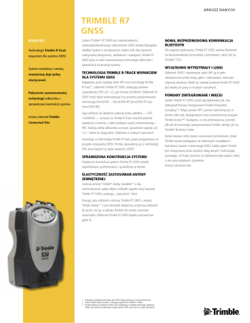 TRIMBLE R7 GNSS Karta katalogowa | Manualzz